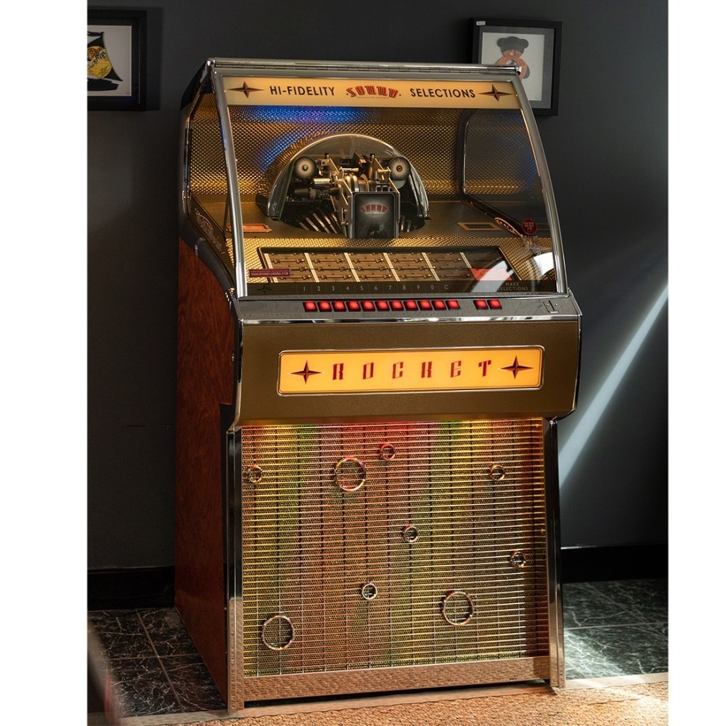 Rocket Vinyl Jukebox (walnut burr) - Sound Leisure Limited